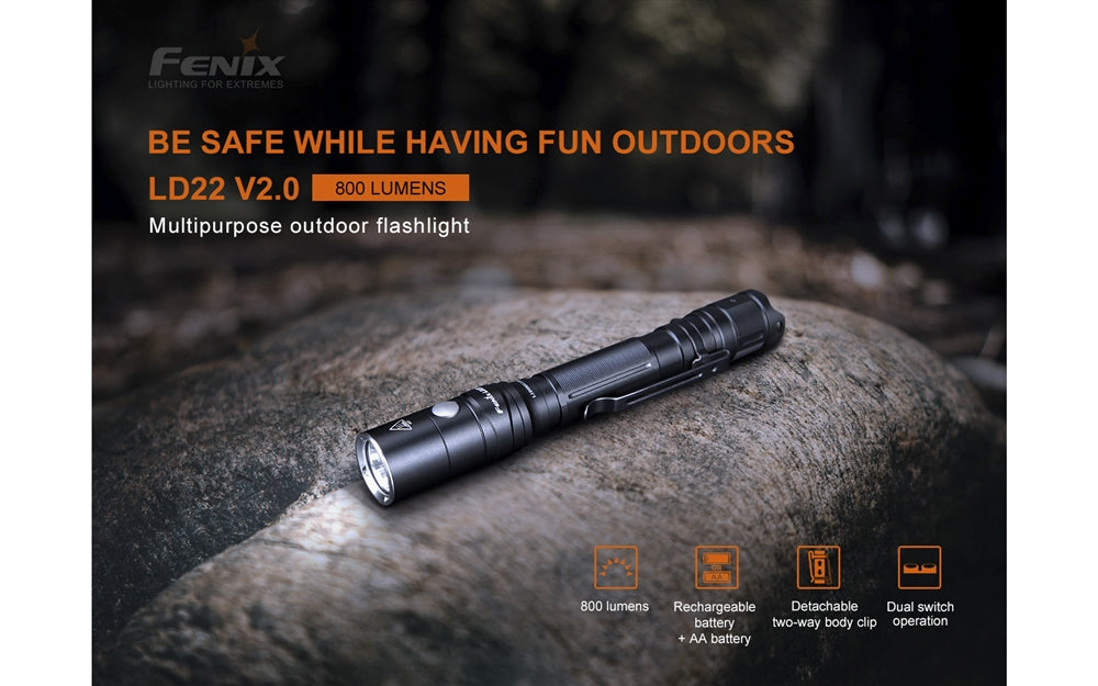 Fenix LD22 v2.0 800 Lumen Rechargeable Penlight Longhorn Tactical